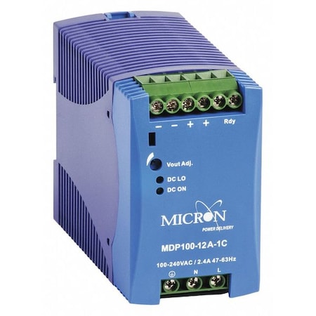 Dinergy DC Power Supply, 12V DC, 100W MDP100-12A-1C | Zoro