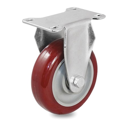 Pegasus Caster, Rigid Plate, Red Urethane, 300 lb. P12R-URP040K-12 | Zoro