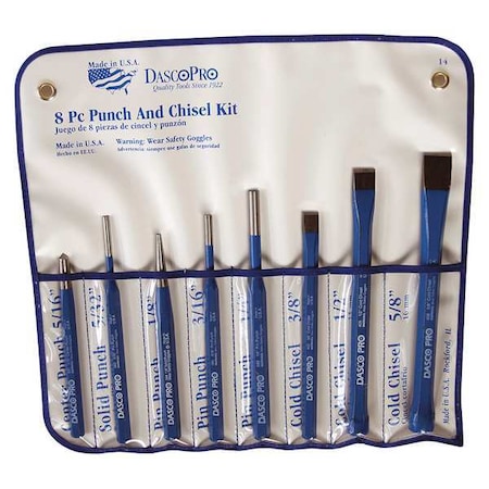Dasco Pro Punch and Chisel Set, 8 Pcs 14G | Zoro