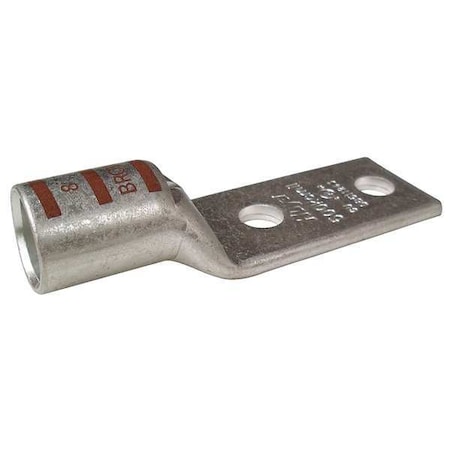 Zoro Select Two-Hole Compression Lug, 500 kcmil Max, 3/8 in Stud, Short ...