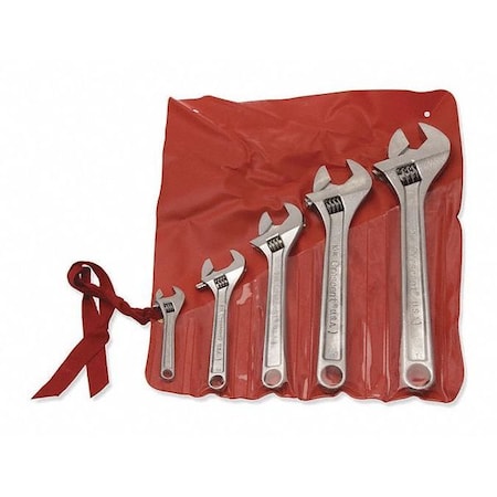 Crescent 5 Pc. Adjustable Wrench Set 4", 6", 8", 10" & 12" with Tool Roll MUSA AC5 | Zoro