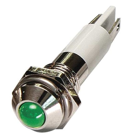Zoro Select Round Indicator Light, Green, 12VDC 24M044 | Zoro