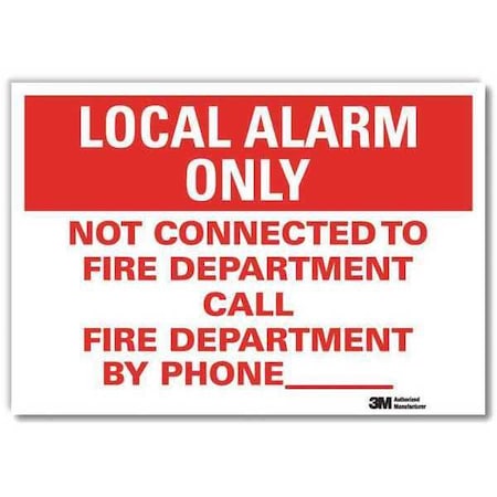 Lyle Fire Alarm Sign, 5 in Height, 7 in Width, Reflective Sheeting ...