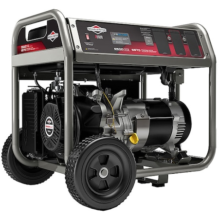 Briggs & Stratton Portable Generator, Gasoline, 5,000 W Rated, 6,250 W ...