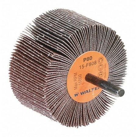 Walter Surface Technologies Flap Wheel, 1/4" Shaft, 3"x1.5" 80gr 15F808 ...