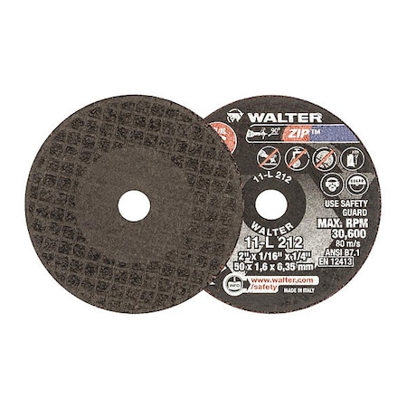 Walter Surface Technologies ABRASIVE CUTTING DISC, Type 1, 2 in Dia, 1/ ...