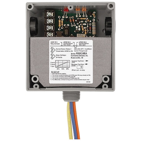 FUNCTIONAL DEVICES INC / RIB Enclosed Relay/Adj. Current Switch,20A ...