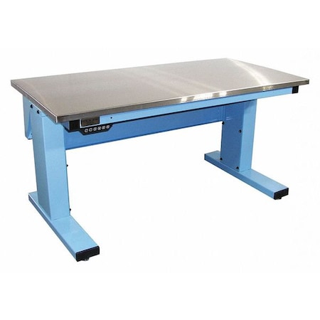 Proline Adjustable Desk Workstation, Adjust, 60" x 30, S/S, Lt Blue, 72 ...