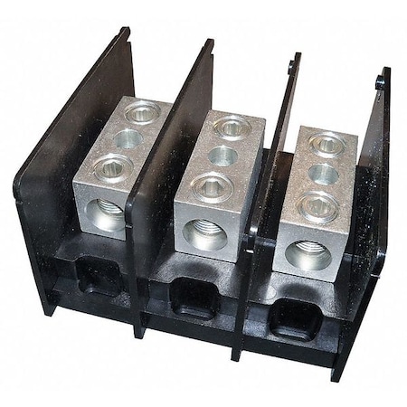 Mersen Power Distribution Block, Open, 3 Pole, 310 A Copper, 1,000 V AC/DC, Screw MPDB67003 | Zoro