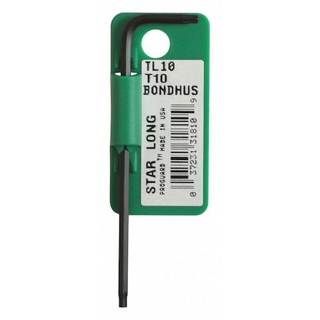 Bondhus Torx(R) L-Shape Torx(R) Key, T10 Tip Size 31810 | Zoro