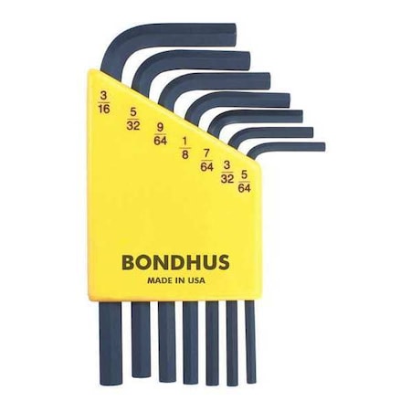Bondhus 7 Piece SAE L-Shape Hex Key Set, 12245 12245 | Zoro
