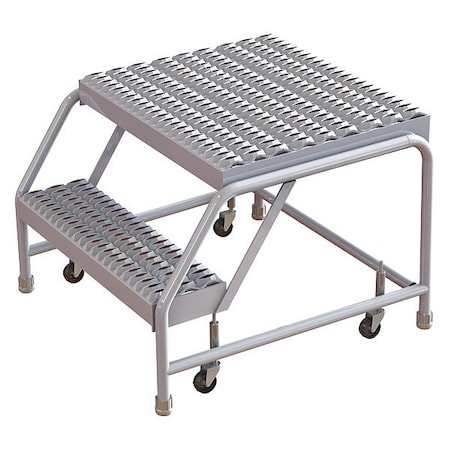 Tri-Arc 20 in H Aluminum Rolling Step, 2 Steps, 350 lb Load Capacity ...