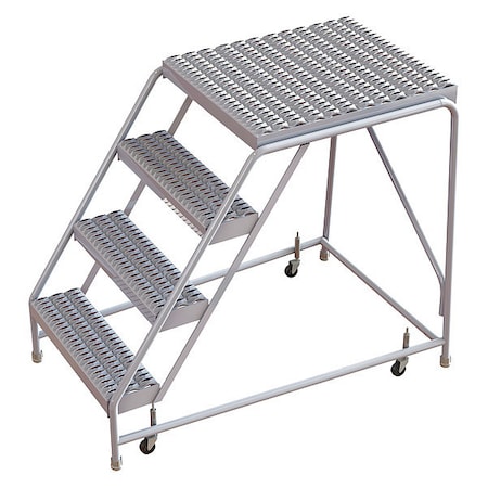 Tri-Arc 40 in H Aluminum Rolling Ladder, 4 Steps, 350 lb Load Capacity ...