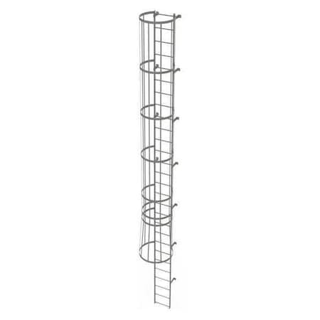 Tri-Arc 27 ft Overall H, Fixed Ladder with Safety Cage, Steel, 28 Steps ...