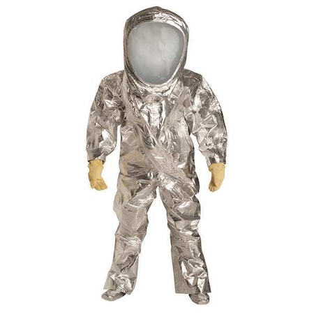 Dupont Collared Disposable Coveralls, M, Silver, Tychem(R) 10000 FR ...