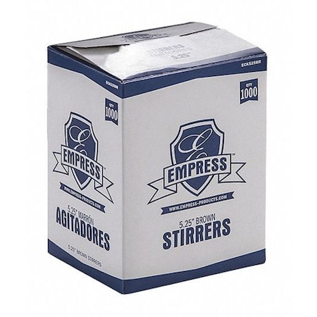 Empress Straw/Stir, Cocktail, 5.25", Brn, PK10000 ECK525BR | Zoro