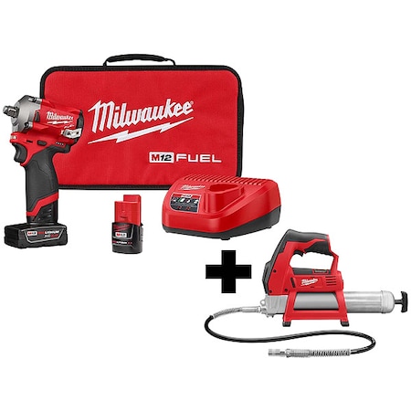 Milwaukee Tool M12 FUEL Stubby 1/2" IW, M12 Grease Gun 2555-22, 2446-20 ...