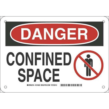 Brady Danger Sign, 7" Height, 10" Width, Fiberglass, Rectangle, English ...