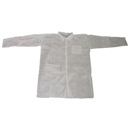 Condor Condor Disposable Lab Coat, Polypropylene, Snaps Closure, White ...