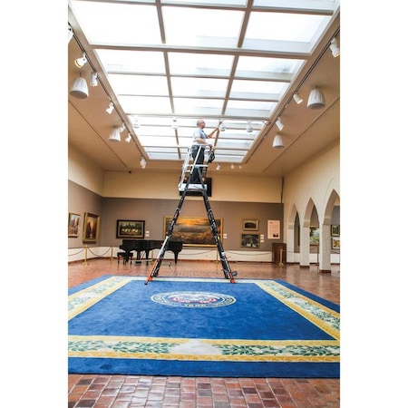 Little Giant Ladders 8 to 14 ft Fiberglass Adjustable Safety Cage ...