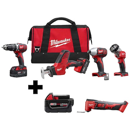 Milwaukee Tool M18 4-Tool Kit, M18 5.0, M18 Multi-Tool 2695-24, 48-11 ...