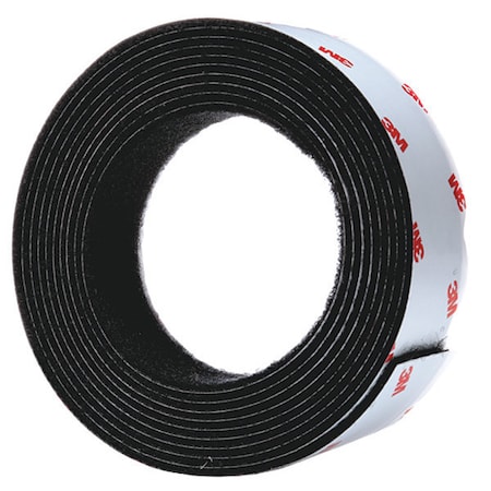 3M Reclosable Fastener, Rubber Adhesive, 10 ft, 1" Wd, Black, 8 PK ...