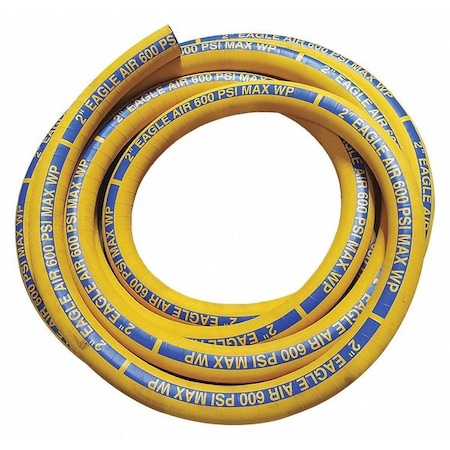 Eagle 2" x 50 ft Pneumatic Bull Hose 600 psi Yellow 003-0323-0600I-50 ...