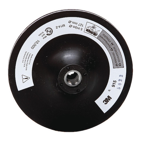 3M Disc Pad Holder 915, 5inx1/8inx3/8 in M14-2.0 Internal, 1/pk 05681 ...