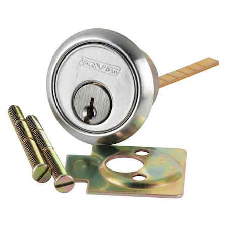 Schlage Lockset Cylinder, Satin Chrome, Keyway Type Schlage(R) C, 6 ...