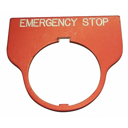 Rees Standard Legend Plate, Emergency Stop, Red 09016004 | Zoro