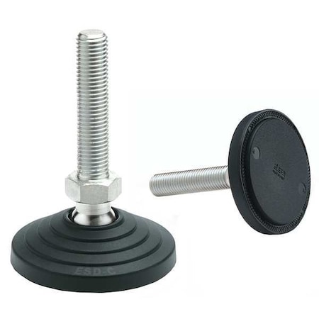 Elesa Level Foot, Fixed Stud, M20, 3-1/64in Base LV.A-80-14-AS-M12X98 ...