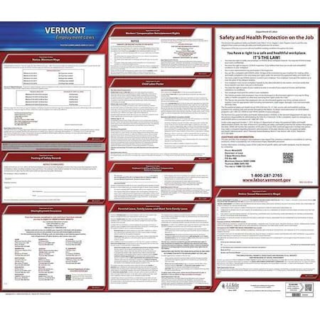 Jj Keller Labor Law Poster, State Labor Law, VT 100-VT | Zoro