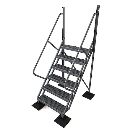 Tri-Arc 102 in Overall H, Ladder, Aluminum, 6 Steps, Aluminum Mill ...