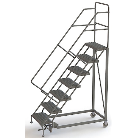 Tri-Arc 106 in H Steel Configurable Rolling Ladder, 7 Steps, 450 lb ...