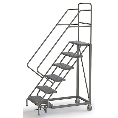 Tri-Arc 96 in H Steel Configurable Rolling Ladder, 6 Steps, 450 lb Load ...