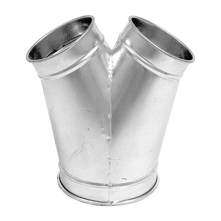 Nordfab Round 6"dia 10"L 60 Degrees GSteel Wye Branch, 6 in Duct Dia ...