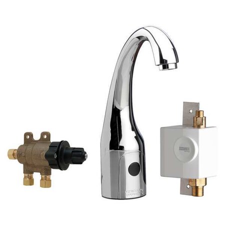 Chicago Faucet Electronic Sensor Single Hole Mount, 1 Hole Mid Arc ...