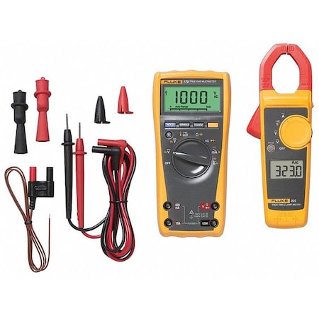 Fluke Digital Multimeter Kit, 1,000 V Max DC, TRMS, 1,000 Instrument ...