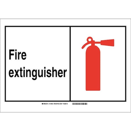 Brady Fire Extinguisher Sign, 14" Height, 10" Width, Polyester ...