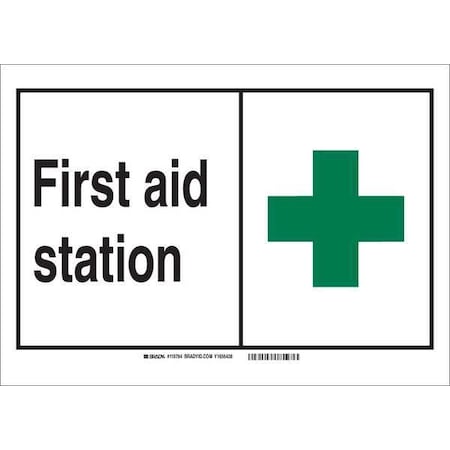 Brady No Header, First Aid Station, 7" W x 5" H, Rectangle, Plastic ...