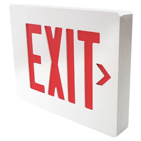 Dual-Lite Exit Sign, Red Letters, Wht Hsng, Dubl Face SEDRWE | Zoro