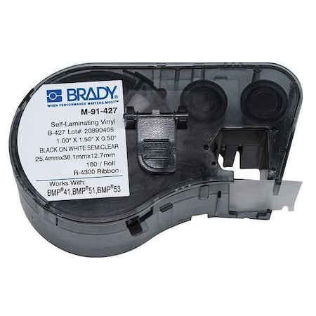 Brady Wire Marker Label, Black/White/Clear M-91-427 | Zoro