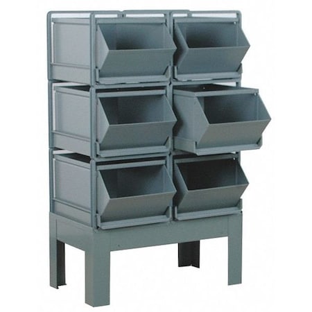 Stackbin Steel Sectional Stacking Bin, 31 in D x 48 in H x 24 in W, 3 ...