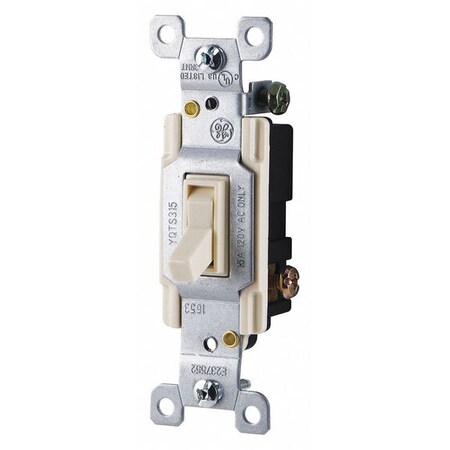 Ge Toggle Switch, Grounding, 3-Way, Lt Almond 18272 | Zoro