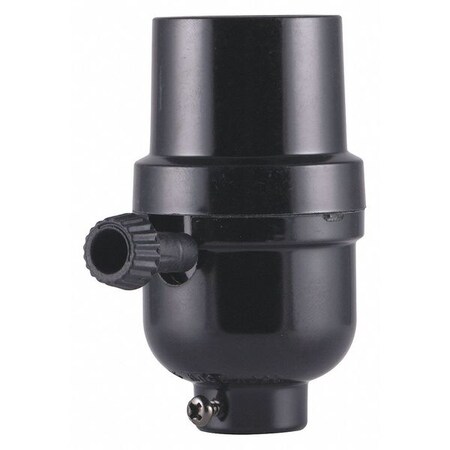 Ge Lamp Socket, 3-Way, Black Finish 18275 | Zoro