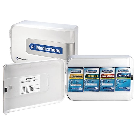 First Aid Only Medication Kit, 400pcs, 9.75x5.25", White 91102 | Zoro