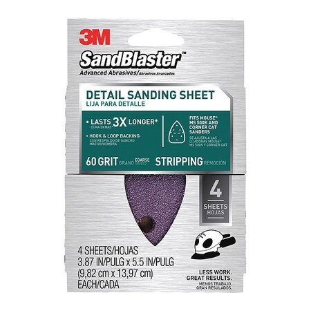 3M SandBlaster Mouse Sandpaper Sheets, PK30 9670ES-30-B | Zoro