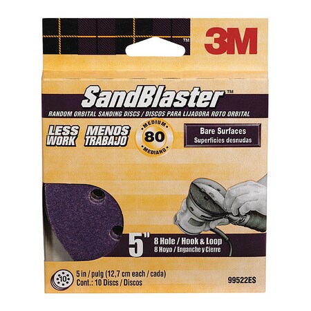 3M SandBlaster Sndg Discs 99522ES-9-B, PK9, 5" Dia, 8 Hole, Cubitron ...