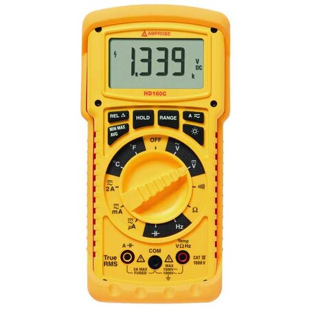 Amprobe Digital Multimeter, 1,000 Max. AC Volts, 1,500 Max. DC Volts, 2 ...