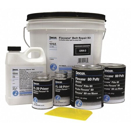 Devcon Belt Repair Kit, W/Flexane 80, Primer, Blk 15165 | Zoro